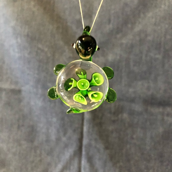 Jewelry | Glass Turtle Pendant | Poshmark